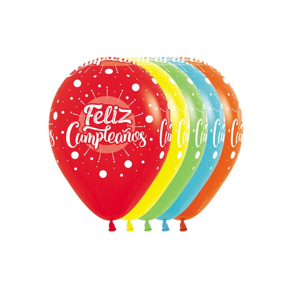 Globos en Helio Feliz Cumpleaños Puntos por Unidad por Unidad - Globos ...