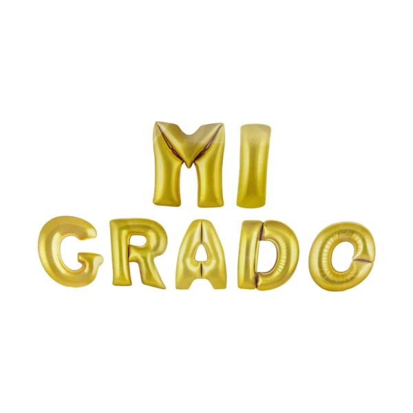 Letrero Dorado Metalizado Mi Grado de 40 cm